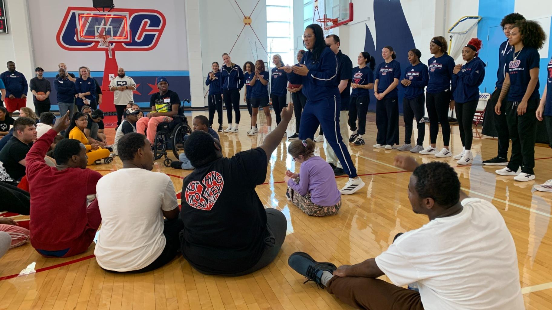 Students With Disabilities Practice Alongside UIC Women’s Basketball Team as Part of the ...